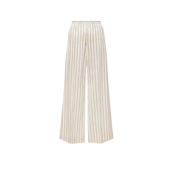 Moncler Striped Cotton And Silk Voile Pants - White