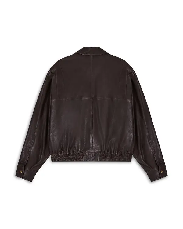 Emporio Armani Vintage Effect Leather Blouson Jacket