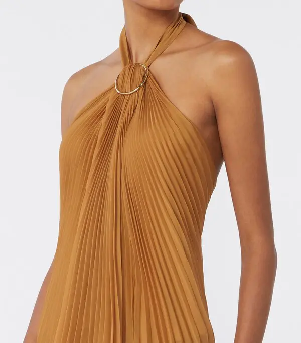 Max Mara Chiffon Pleated Halterneck Top