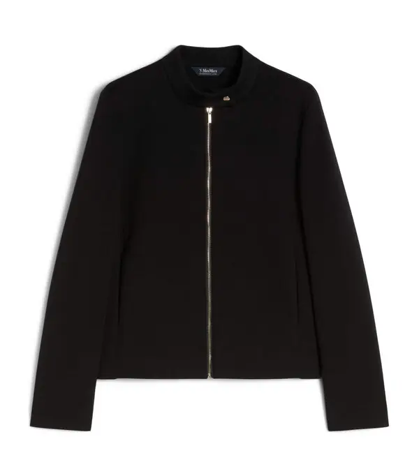 Max Mara Jersey Zip-up Jacket - Black