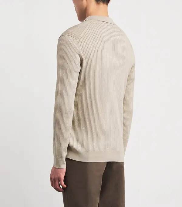 Sunspel Silk-cotton Long-sleeve Polo Shirt