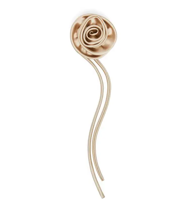 Max Mara Satin Flower Brooch - Beige