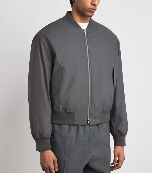 JIL SANDER Cotton Padded Bomber Jacket - Grey