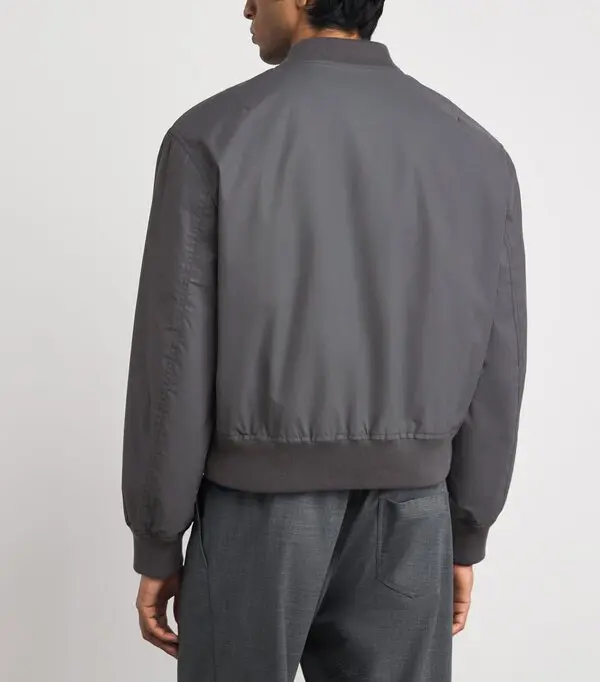 JIL SANDER Cotton Padded Bomber Jacket - Grey