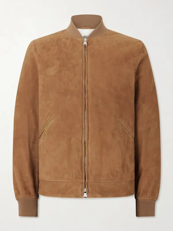 VALSTAR Evans Suede Bomber Jacket - Brown