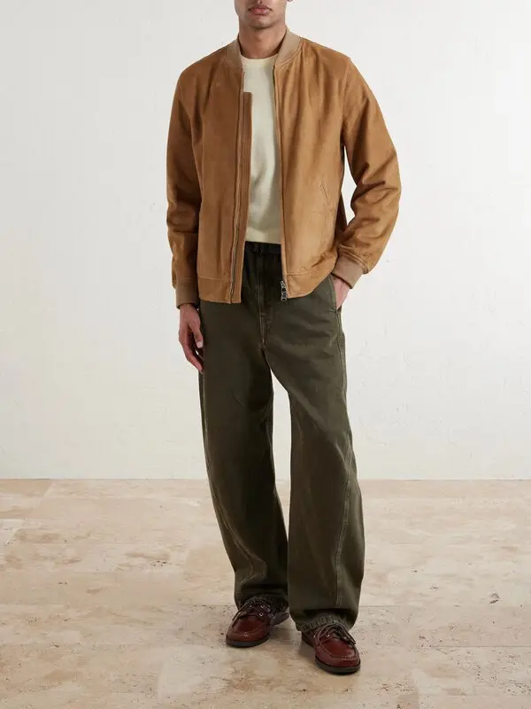 VALSTAR Evans Suede Bomber Jacket - Brown