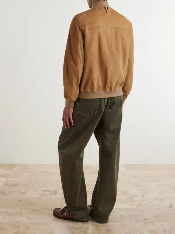 VALSTAR Evans Suede Bomber Jacket - Brown