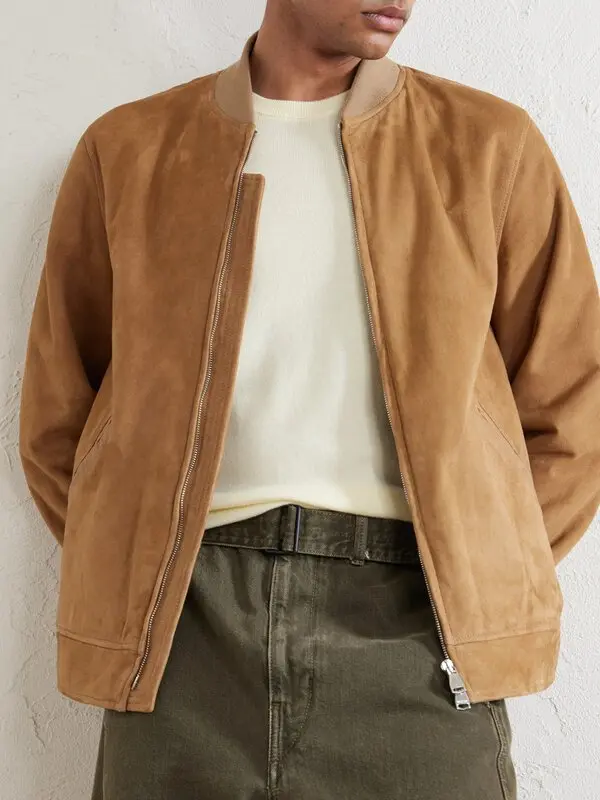VALSTAR Evans Suede Bomber Jacket - Brown
