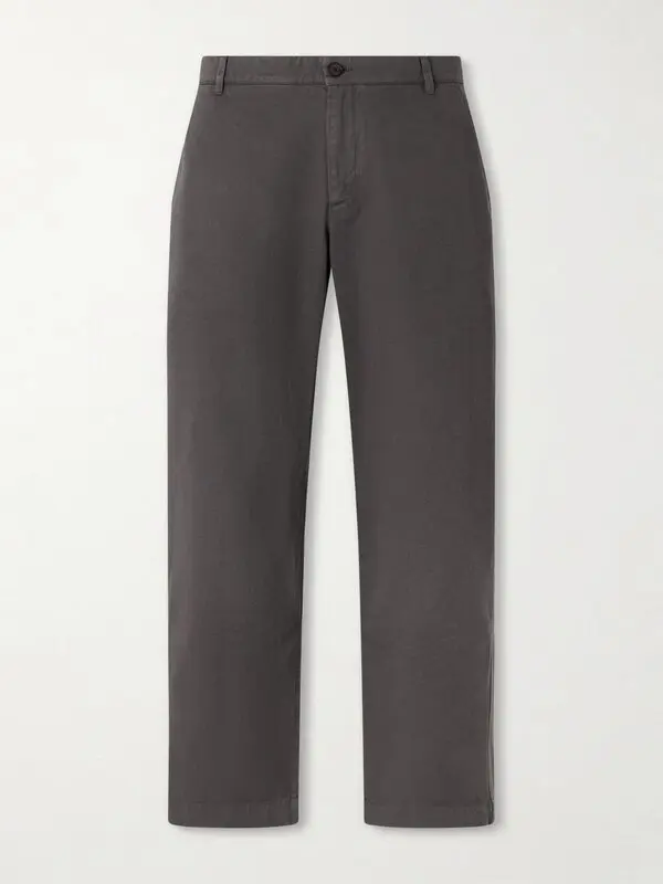 Mr P. Barrel-leg Cotton-twill Trousers - Gray