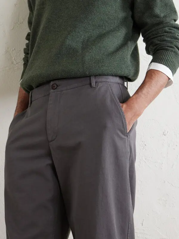 Mr P. Barrel-leg Cotton-twill Trousers - Gray