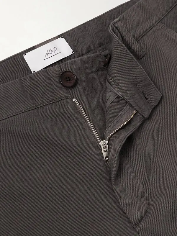 Mr P. Barrel-leg Cotton-twill Trousers - Gray