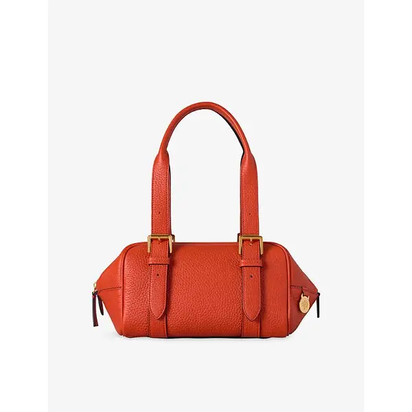 Mulberry Small Leather Boston Grab Bag - Coral Orange