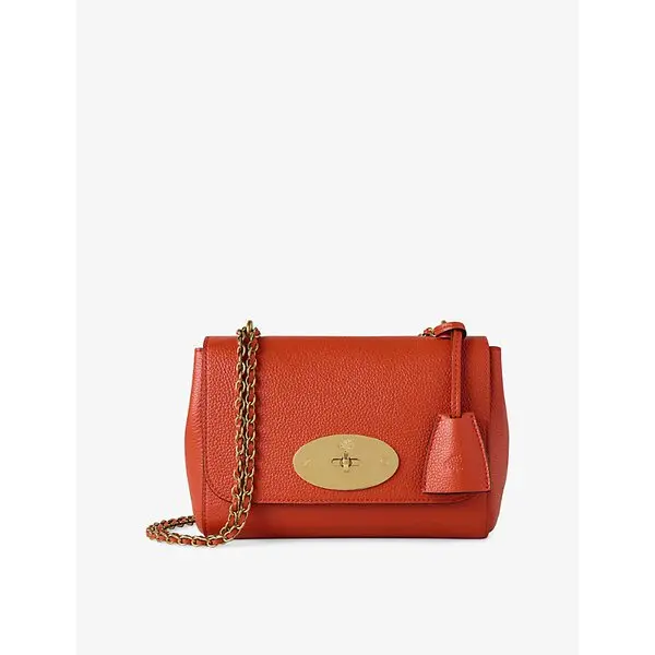 Mulberry Small Leather Shoulder Bag - Coral Orange