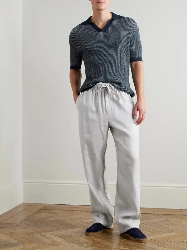 Frescobol Carioca Luan Straight-leg Linen And Cotton-blend Trousers