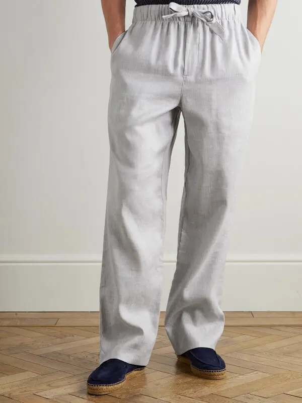 Frescobol Carioca Luan Straight-leg Linen And Cotton-blend Trousers
