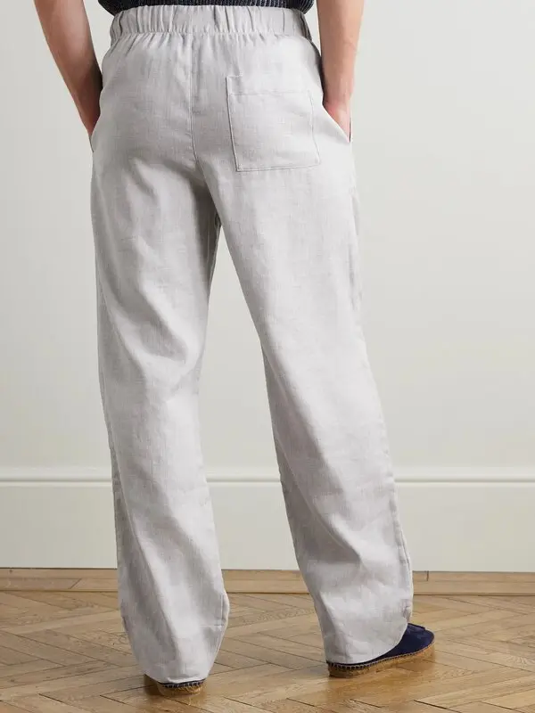Frescobol Carioca Luan Straight-leg Linen And Cotton-blend Trousers