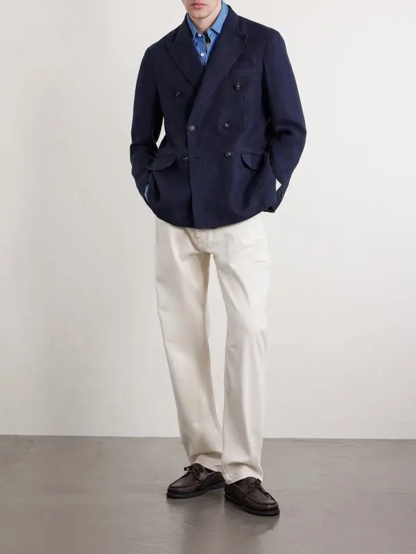Massimo Alba Brando Double-breasted Linen Blazer
