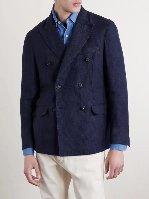 Massimo Alba Brando Double-breasted Linen Blazer