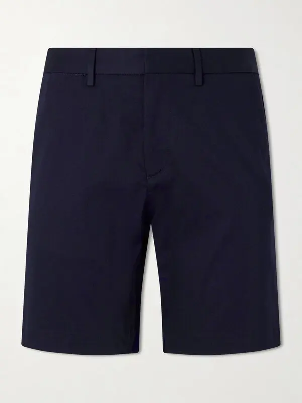 Mr P. Cotton-canvas Bermuda Shorts - Blue