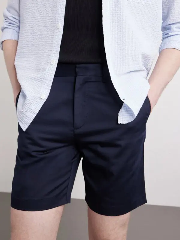 Mr P. Cotton-canvas Bermuda Shorts - Blue
