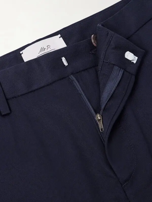 Mr P. Cotton-canvas Bermuda Shorts - Blue