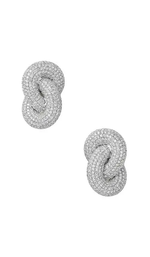 Shashi Le Deux Pave Earrings - Silver