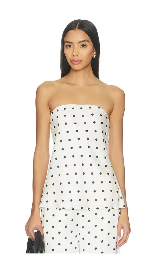 Line & Dot Polka Dot Strapless Tube Top