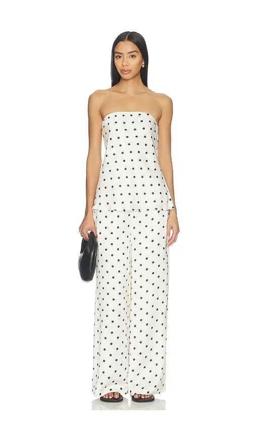 Line & Dot Polka Dot Strapless Tube Top