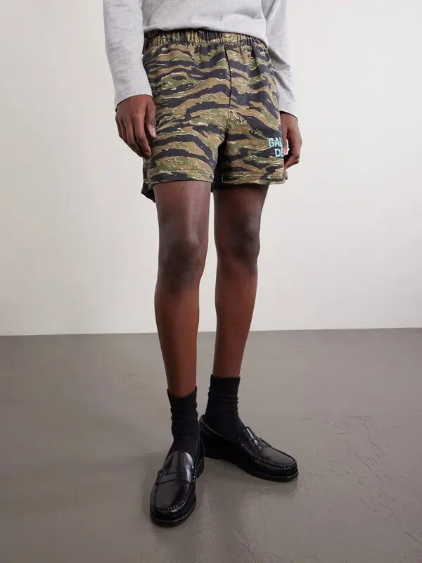 GALLERY DEPT. Zuma Straight-leg Camouflage Cotton-jersey Shorts - Green