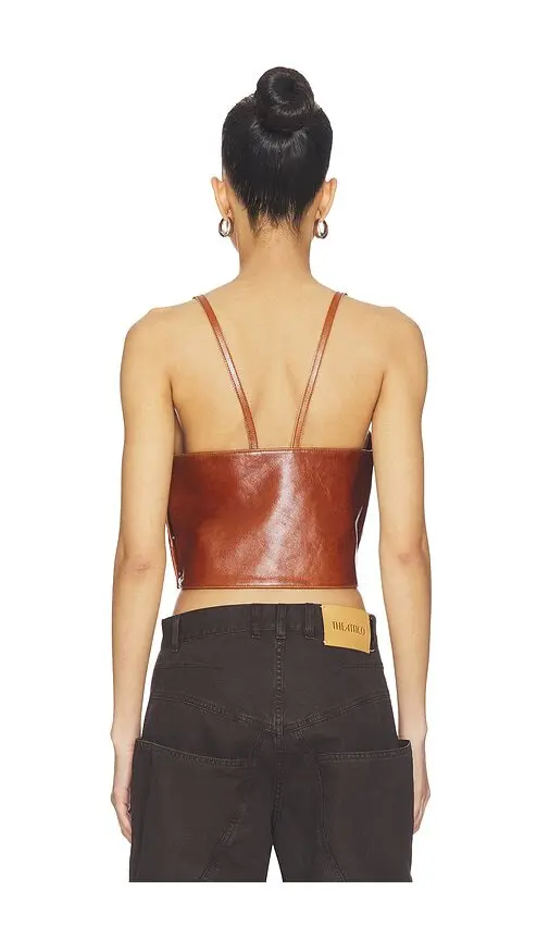IRO PARIS Lamb Leather Cropped Top