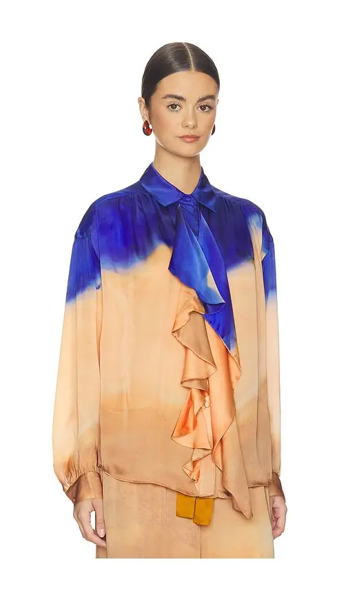 Ulla Johnson Gesture Long Sleeve Silk Blouse - Moontide
