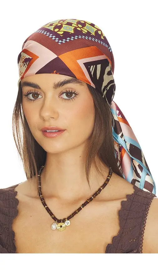 ALEMAIS Wilson Silk Scarf In Brown - Multi