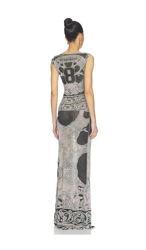 Ottolinger Sleeveless Mesh Maxi Gown