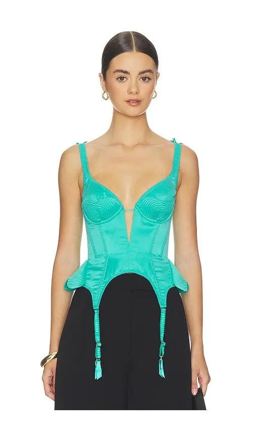 MARIA LUCIA HOHAN Christa X Corset In Teal - Curacao