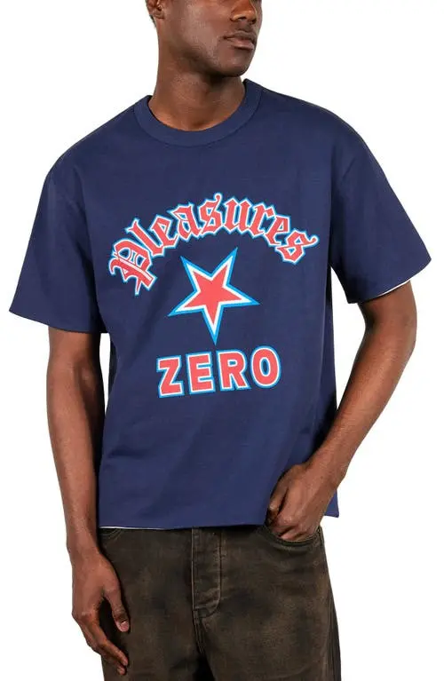 PLEASURES X Zero Skateboards Stars Graphic Print Reversible T-shirt