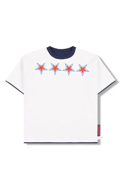 PLEASURES X Zero Skateboards Stars Graphic Print Reversible T-shirt