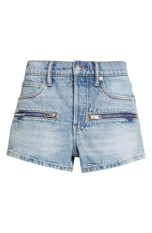 Alexander Wang Silk Prestyle Denim Shorts - Authentic Light Indigo