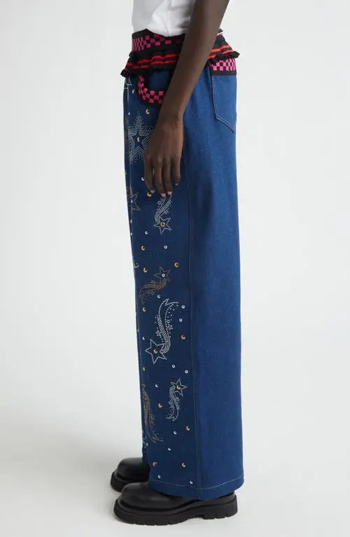 CHOPOVA LOWENA Peebles Studded Wide-leg Jeans