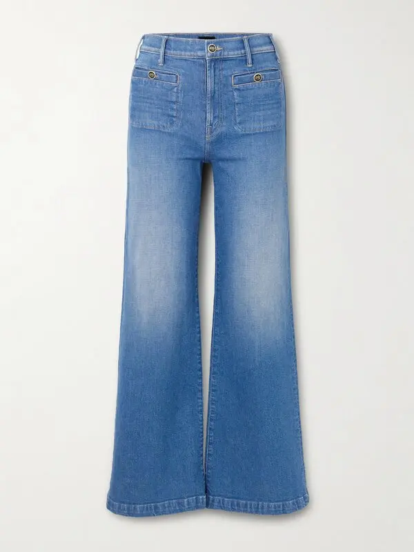 MOTHER Stashed Hustler Roller Sneak High-rise Bootcut Jeans - Blue