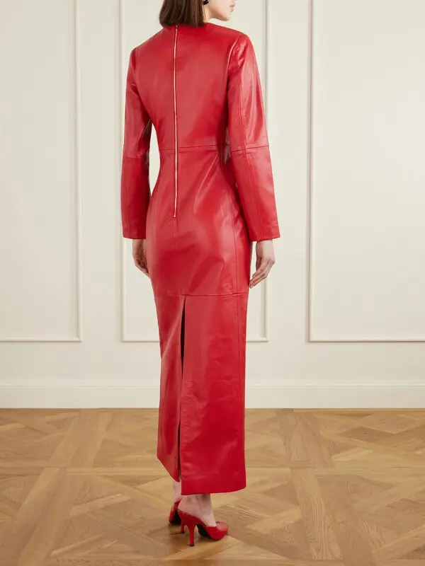 RÙADH The Adris Leather Maxi Dress