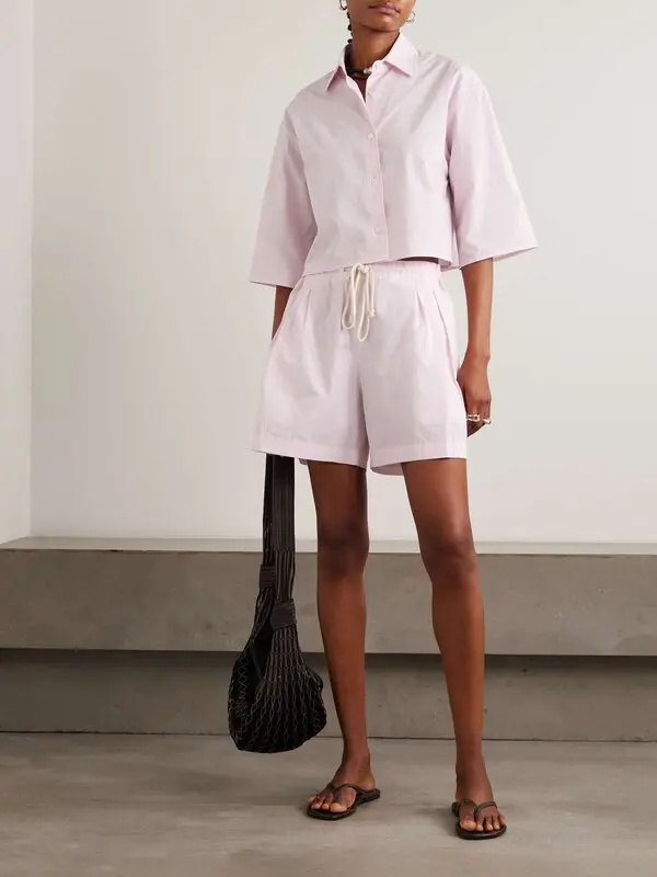 Maria Mcmanus Cropped Organic Cotton-poplin Shirt