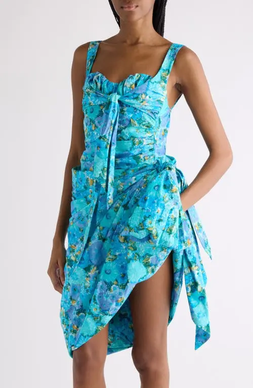 Chloé Daisies Print Organic Cotton Poplin Dress - Multicolor Blue