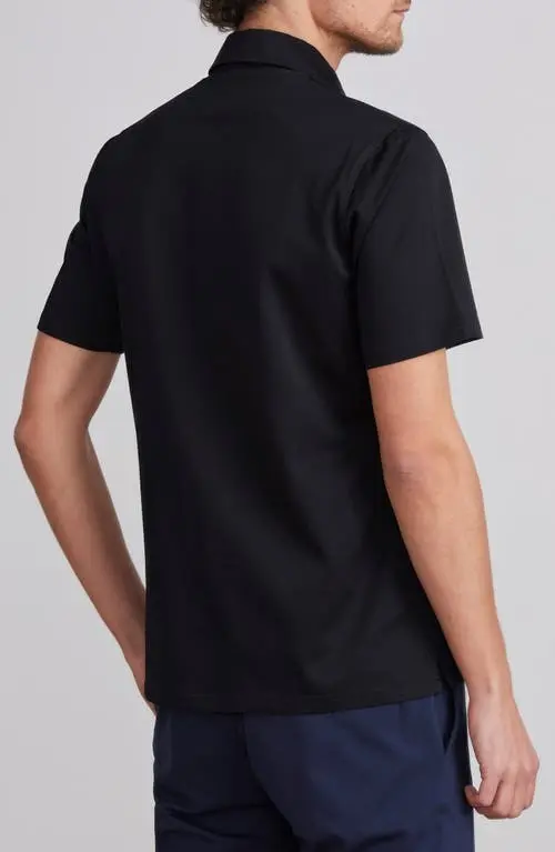 EMANUEL BERG Textured Luxe Polo - Black