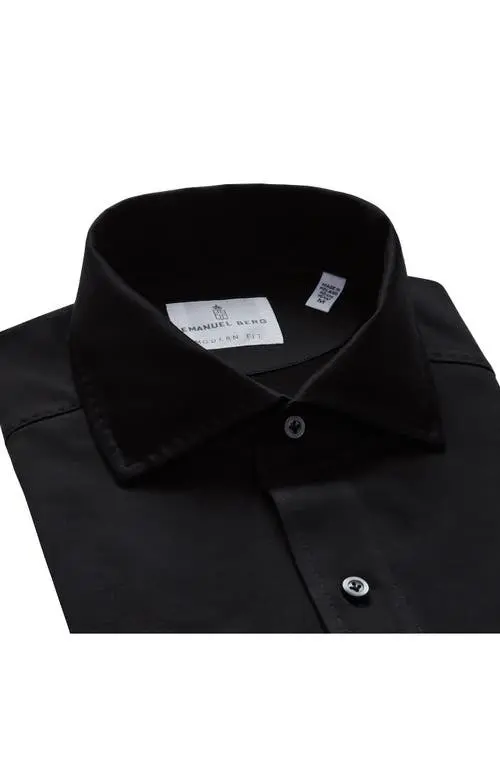 EMANUEL BERG Textured Luxe Polo - Black