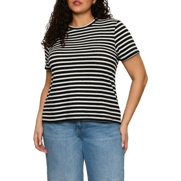 Sanctuary Perfect Stripe Relaxed Fit T-shirt - White/black Stripe