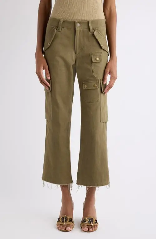 Isabel Marant Étoile Josine Cotton Twill Crop Cargo Pants - Khaki
