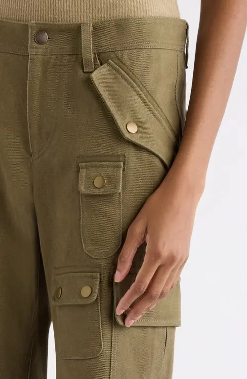 Isabel Marant Étoile Josine Cotton Twill Crop Cargo Pants - Khaki