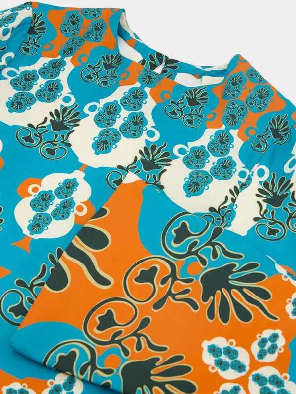 PAULA A-line Twill Silk Dress