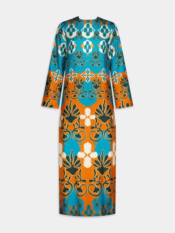 PAULA A-line Twill Silk Dress