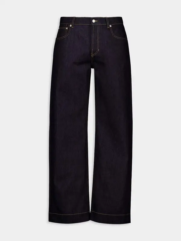 Alexander McQueen Indigo Wide-leg Denim Jeans - Blue